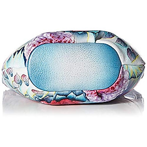 Anuschka Women’s Hand Painted Genuine Leather Classic Ruched Hobo - Hypnotic Hydrangeas