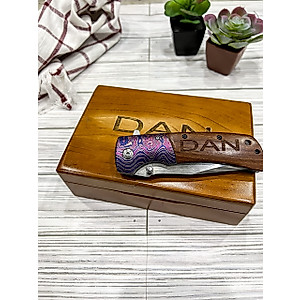 Gifts for Men - Custom Engraved Pocket Knife - Fishing Camping Hunting Personalized Gift Sturdy Wooden Handle & Sharp Thick Blade, Perfect for Dad Boyfriend Groomsmen Husband Son Father's Day Anniversary Birthday Valentines & More (Knife Engraved)