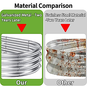 2 Pcs Galvanized Raised Garden Beds- 4×2×0.9ft,Clearance Metal Raised Planter Boxes, Stainless Steel Planter Raised Beds Outdoor Raised for Vegetables Flowers Fruits, Raised Garden Beds-Silver