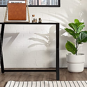 Walker Edison Wright Modern X Leg Glass Top Corner Gaming Desk, 51 Inch, Black