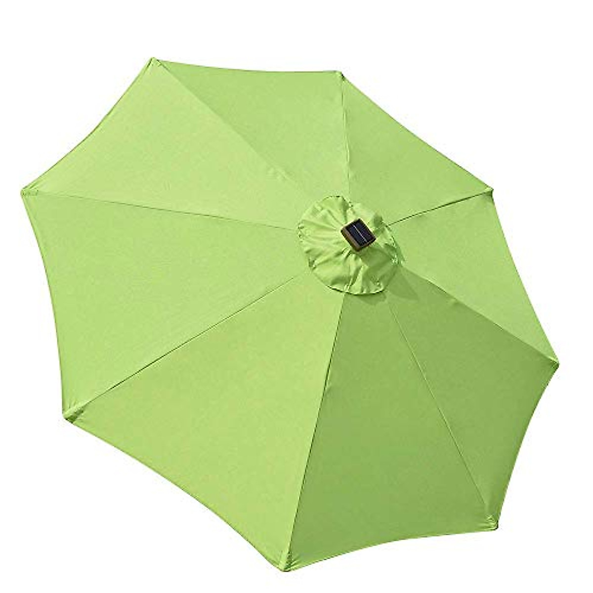 Ampersand Shops 9 Ft. Outdoor Patio Tilt Umbrella with Solar-Powered Energy Efficient LED Lights (Lime Green)