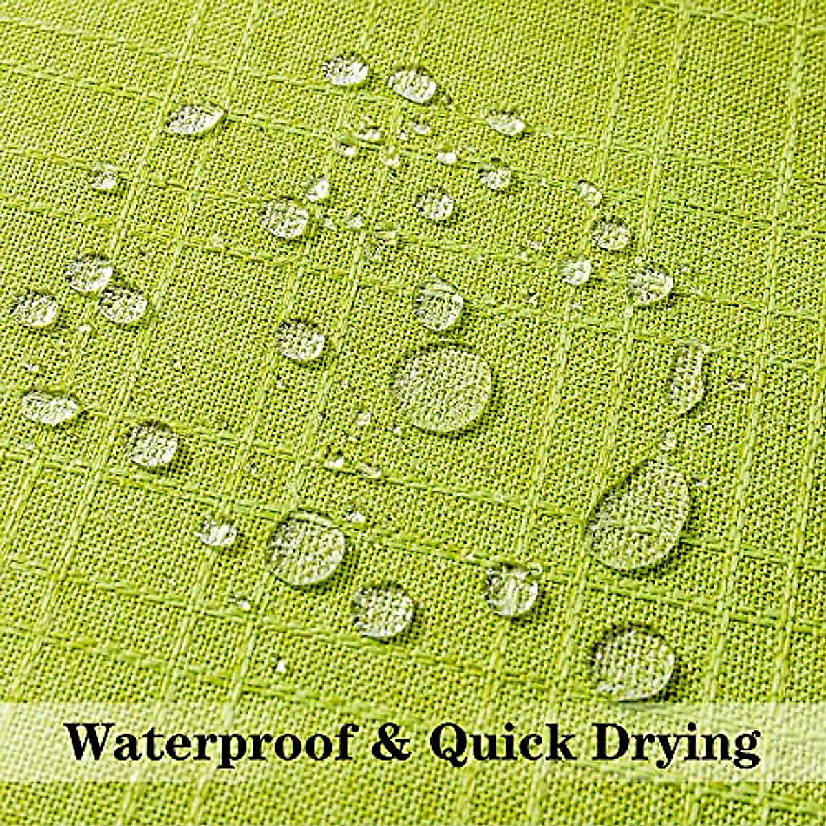 Kevin Textile Pack of 2 Decorative Outdoor Waterproof Pillow Covers Checkered Garden Cushion Sham Throw Pillowcase Shell for Patio Tent Couch 16x16 Inch Green