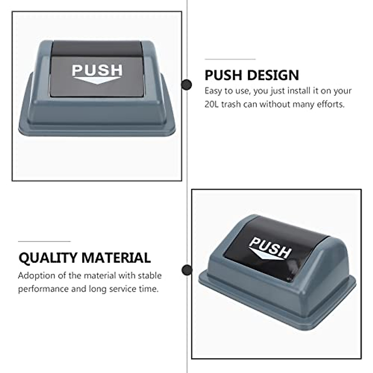 Cabilock Sink Accessories with Plastic Part Replacement Lid Rooms Bathroom Trash Accessory Supplies Large Sign Can Sanitation Dorm Push Topper Recycling Swing Lids Waste Bedroom for Carcan