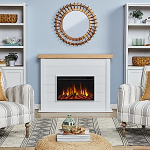 Marshall 49" Slim Electric Fireplace TV Stand in White by Real Flame