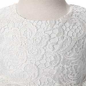 Mallimoda Girl's Lace Tulle Flower Princess Wedding Dress for Toddler and Baby Girl (3Y, Sleeveless White)