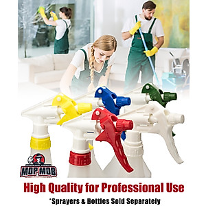 Leak-Free No-Clog Chemical Resistant Spray Head 5 Pk. Bottles NOT Included. Pro-Grade Trigger and Nozzle for Auto/Car Detailing, Window Cleaning and Janitorial Supply. Sprayer Fits 24oz Bottle