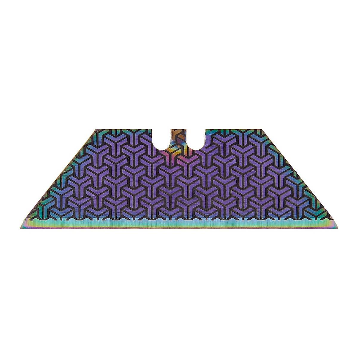 NDZ Performance Steel Blade Replacement for Berkling Utility Knife, Custom Razor Blade, Double Sided Laser Engraved Designs, Rainbow - TriWeave, 1 Pack