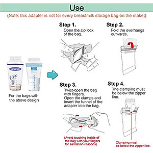 Maymom Breastmilk Storage Bag Adapters Compatible with Spectra S1, S2 Pumps ; 2 Duckbill Valves Included; Clear BPA Free Material; Boiling Water OK; Do Not Use Microwave or Steamer Bag to Sanitize