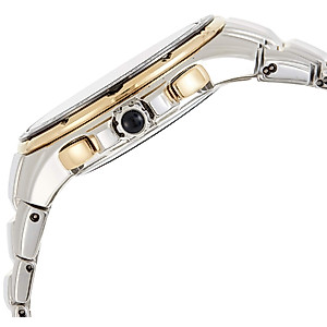 SEIKO Solar Chronograph Watch - Coutura Collection, Two-Tone Steel, Black Dial, Lumibrite Hands & Markers, Date Calendar