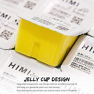 HIMI Gouache Paint Set, 18 Colors x 30ml with a Palette & a Carrying Case, Unique Jelly Cup Design, Miya Guache Paint on Canvas Watercolor Paper - Perfect for Beginners, Students, Artists(Green Case)