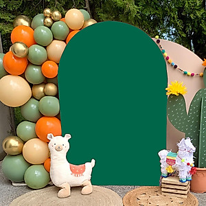 FOTSHARER Wedding Arch Cover 6FT Emerald Green Arch Cover Bakcdrop Fabric Chiara Arch Backdrop Cover for Balloon Party Arch Covers Stretchy Backdrop Round Top Arch Stand Cover for Birthday Decorations