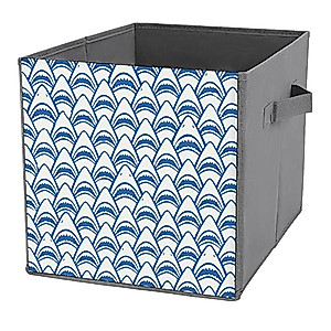 Shark Pattern Collapsible Storage Bins Basics Folding Fabric Storage Cubes Organizer Boxes with Handles