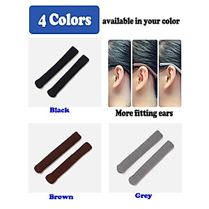 Upgrade Soft Knitting Cotton Fabric Glasses Ear Cushion, Anti-Slip Elastic Comfort Eyeglasses Temple Tips Sleeve Retainer, Eyeglass Ear Cushions Grips for Glasses Sunglasses Eyewear(2pairs Black)