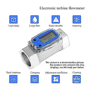 Flow Control Meter for Flow Meter Digital Oil Fuel Flow Meter, Mini Pump Flow Meter Fuel Die Sel Counter Meter Display Chip Useful Display Used in Petroleum,Food, Etc.