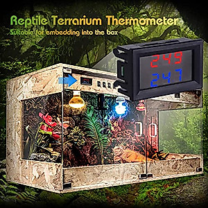 IS Icstation Digital Thermometer, Car Auto Temperature Gauge Sensor, DC 4-28V Fahrenheit Dual Display, Monitor with 2 NTC Waterproof Probes for Aquarium Vehicle Fish Tank