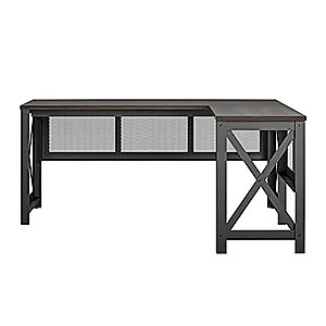 Ameriwood Home Hudson L Desk with Lift Top, Walnut