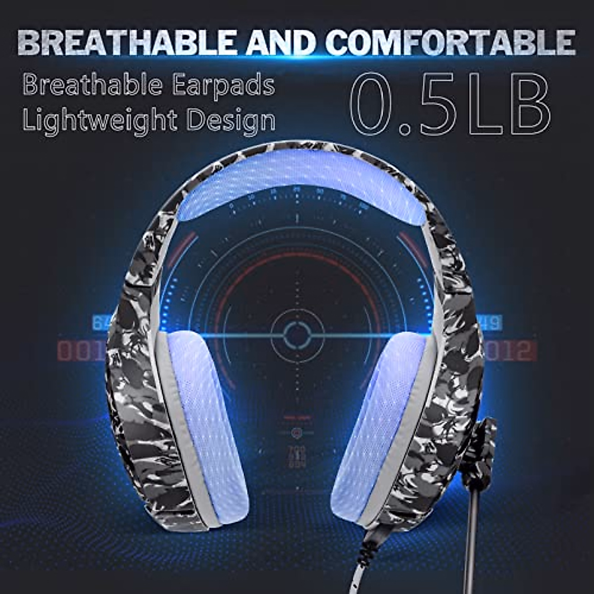 FEIYING Gaming Headset Headphones with Microphone, PS4 PS5 Headset with Noise Cancelling Mic Surround Sound Over Ear Headset for Xbox One Computer PC Mac Playstation