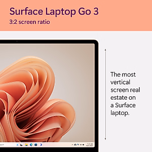 Microsoft Surface Laptop Go 3 (2023) - 12.4" Touchscreen, Thin & Lightweight, Intel Core i5, 8GB RAM, 256GB SSD SSD, with Windows 11, Sandstone Color Copilot