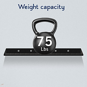 FEBTECH - Black Metal Floating Shelf - Floating Shelves for Wall - Steel Industrial Heavy Duty Renter Friendly Shelves - Stylish and Sturdy Storage Solution (36" X 8" X 2.5")