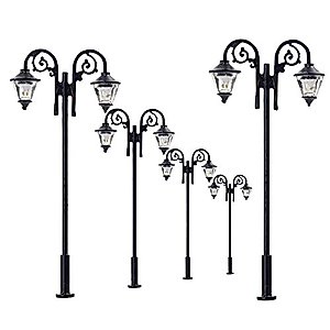 LYM61 5pcs Model Railway 1:87 Street Lgiht Lamps HO Scale 65mm or 2.56inch Two-Heads LEDs