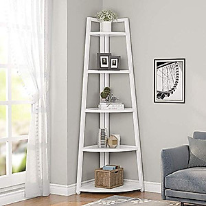 Tribesigns Corner Shelves and Computer Desk Bundle, Modern Simple Office Desk with Corner Bookshelf Set for Home Office