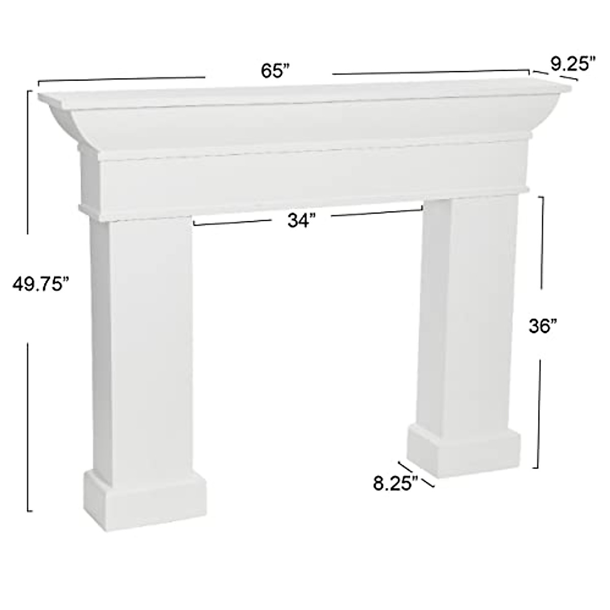 Creative Co-Op Monolith Fireplace Mantel, White