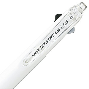 uni Jetstream Multi Pen 2-In-1, 0.5mm Ballpoint Pen and 0.5mm Mechanical Pencil, White Body (MSXE350005.1)