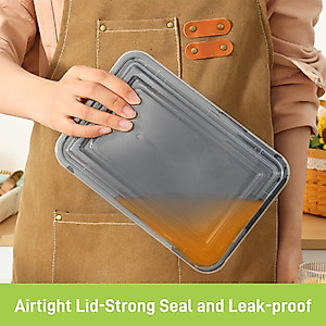 Moretoes 15 Pack 16oz Meal Prep Containers Reusable Plastic Food Storage Containers with Lids, Food Take-Out Box for Lunch Reusable Bento Box, Microwave Freezer Dishwasher Safe