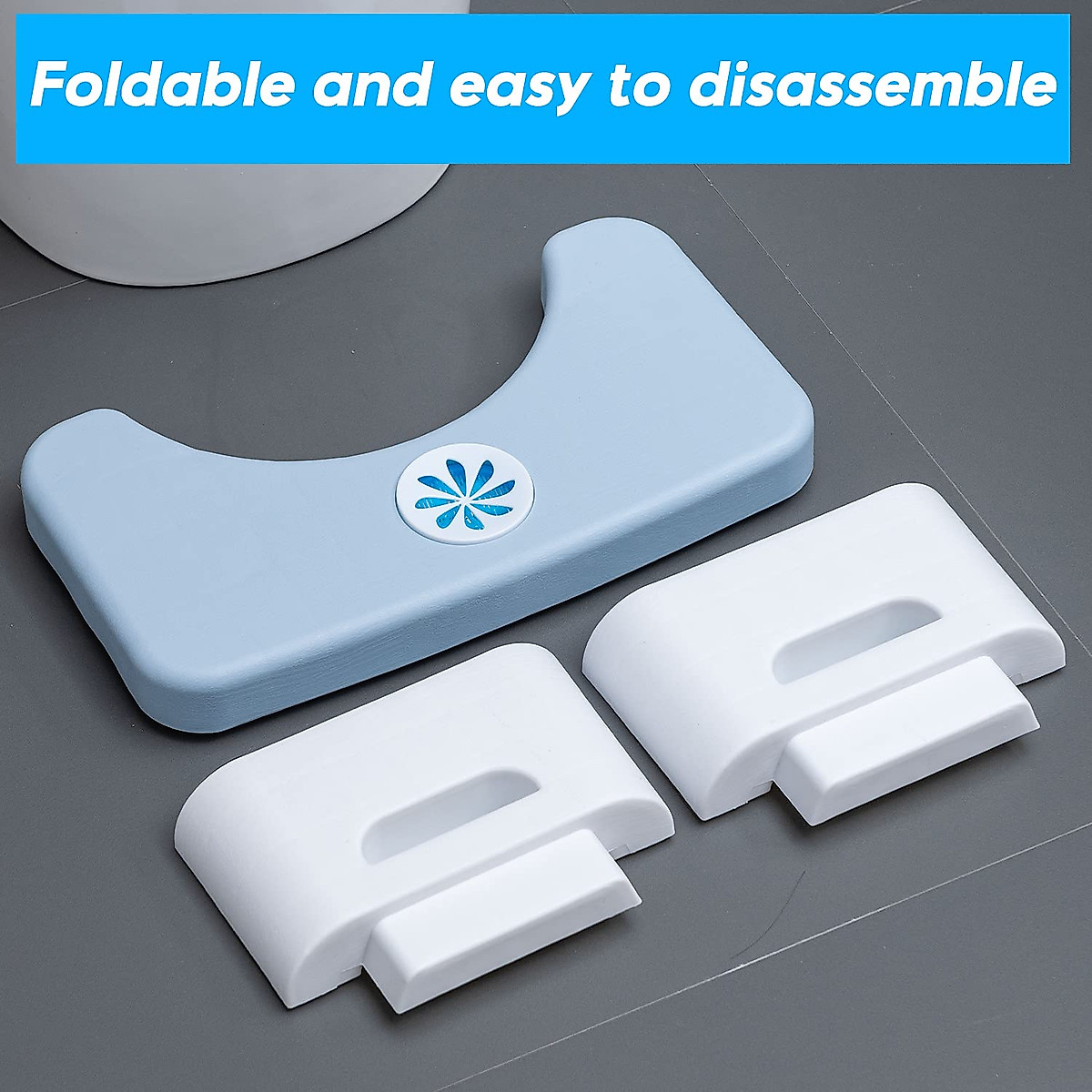 Folding Toilet Stool, Toilet Step Stool, Toilet Assistance Steps, Bathroom Toilet Stool, Kids Tot Step Stool, Fits All Toilets, Folds for Easy Storage