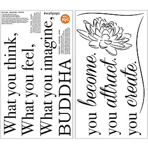 Wall Pops WallPops DWPQ3535 Become What You Think Wall Quote, Black