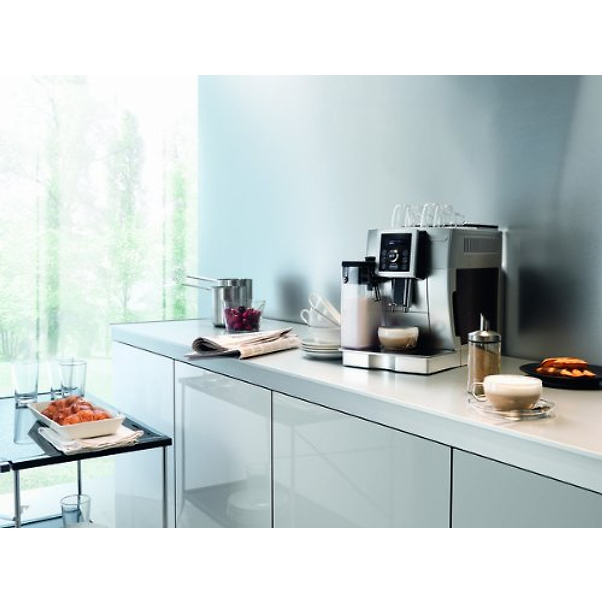 DeLonghi Compact Automatic Cappuccino, Latte and Espresso Machine, Silver