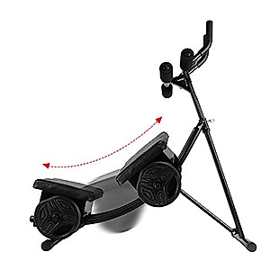 Fitness AB Machine Core Workout Equipment for Home Gym Strength Training Foldable and Height Adjustable Waist Trainer (Black1)