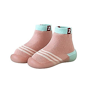 Lykmera Summer Autumn Comfortable Infant Toddler Shoes Stripes Colorblock Children Mesh Breathable Floor Socks Shoes (Red, 3-6Months)