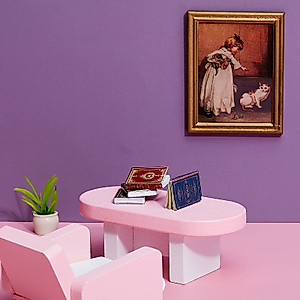 Skylety 24 Pieces 1:12 Scale Miniatures Dollhouse Books Assorted Miniatures Dollhouse Accessories Small Books Decoration Accessories Doll Toy Supplies(Printed Style)