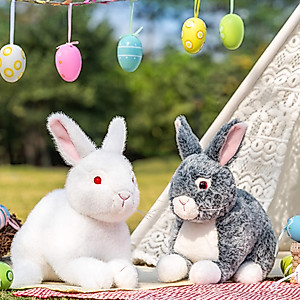 Lazada Easter Bunny Toy Stuffed Animal Realistic Rabbit Plush Toy Gray 9.5"