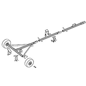 Multisport Portable Carry and Launch Small Boat Trailer, Adjustable Length 4', 7.5', 11', Hitch Sizes 1 7/8", 2", 16" Beach Wheels, Kayak, Canoe, SUP, Paddleboard (With T Bar Dolly Handle)