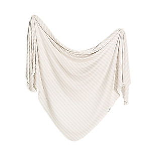 Copper Pearl Large Premium Knit Baby Swaddle Receiving Blanket Coastal