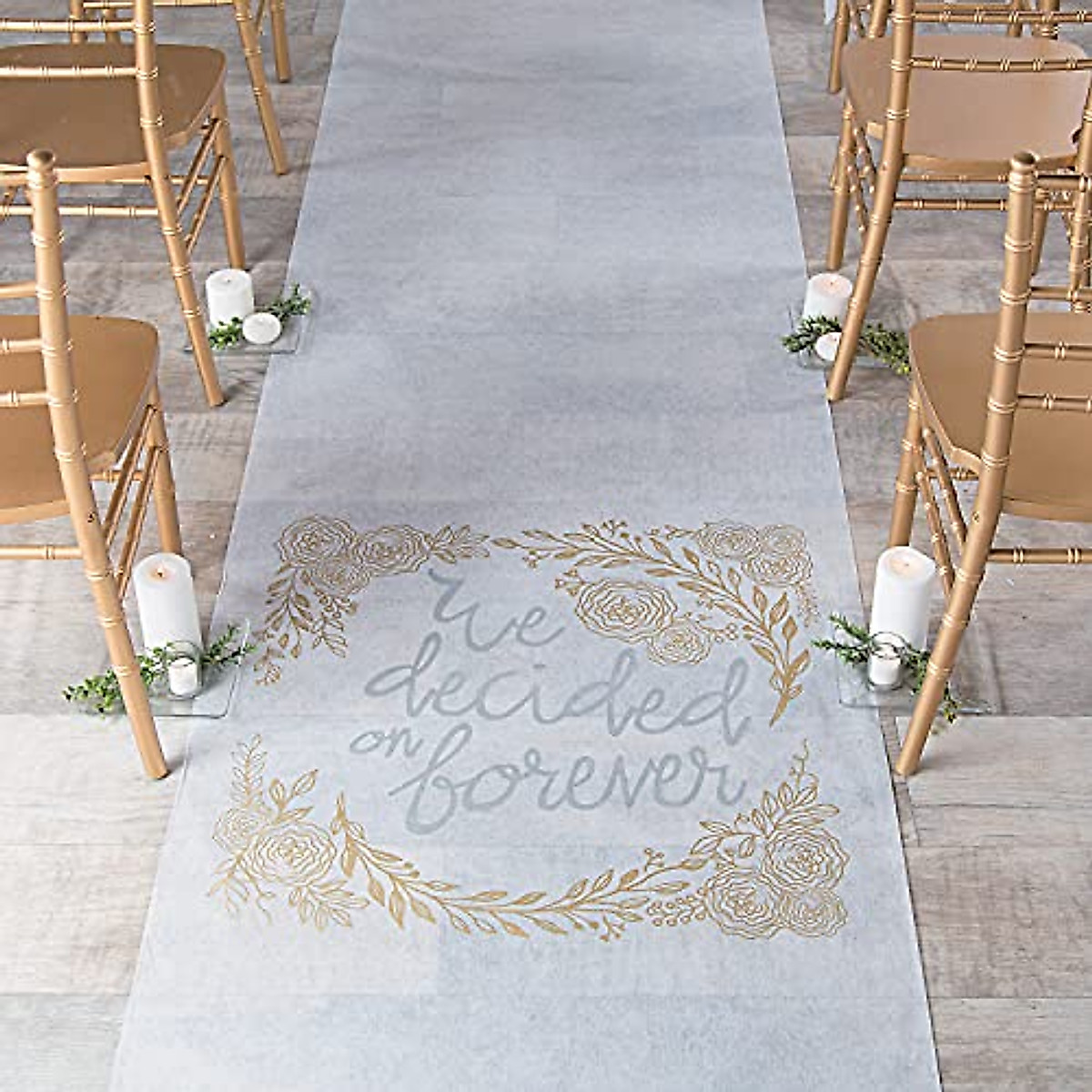 We Decided on Forever Wedding Aisle Runner - 100 feet Long - Beautiful for Rustic and Farmhouse Themed Wedding Decor