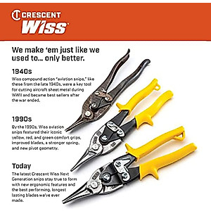 Wiss 9-3/4 Inch MetalMaster Compound Action Snips - Straight, Left and Right Cut - M3R