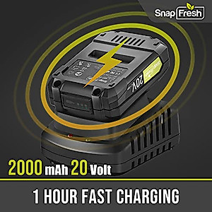 SnapFresh 20V 1/2" Brushless Impact Wrench Kit with 335ft-lbs Torque Max, 2300 RPM Variable Speed, 2.0Ah Li-ion Battery&1h Fast Charger, 4 Pcs Sockets