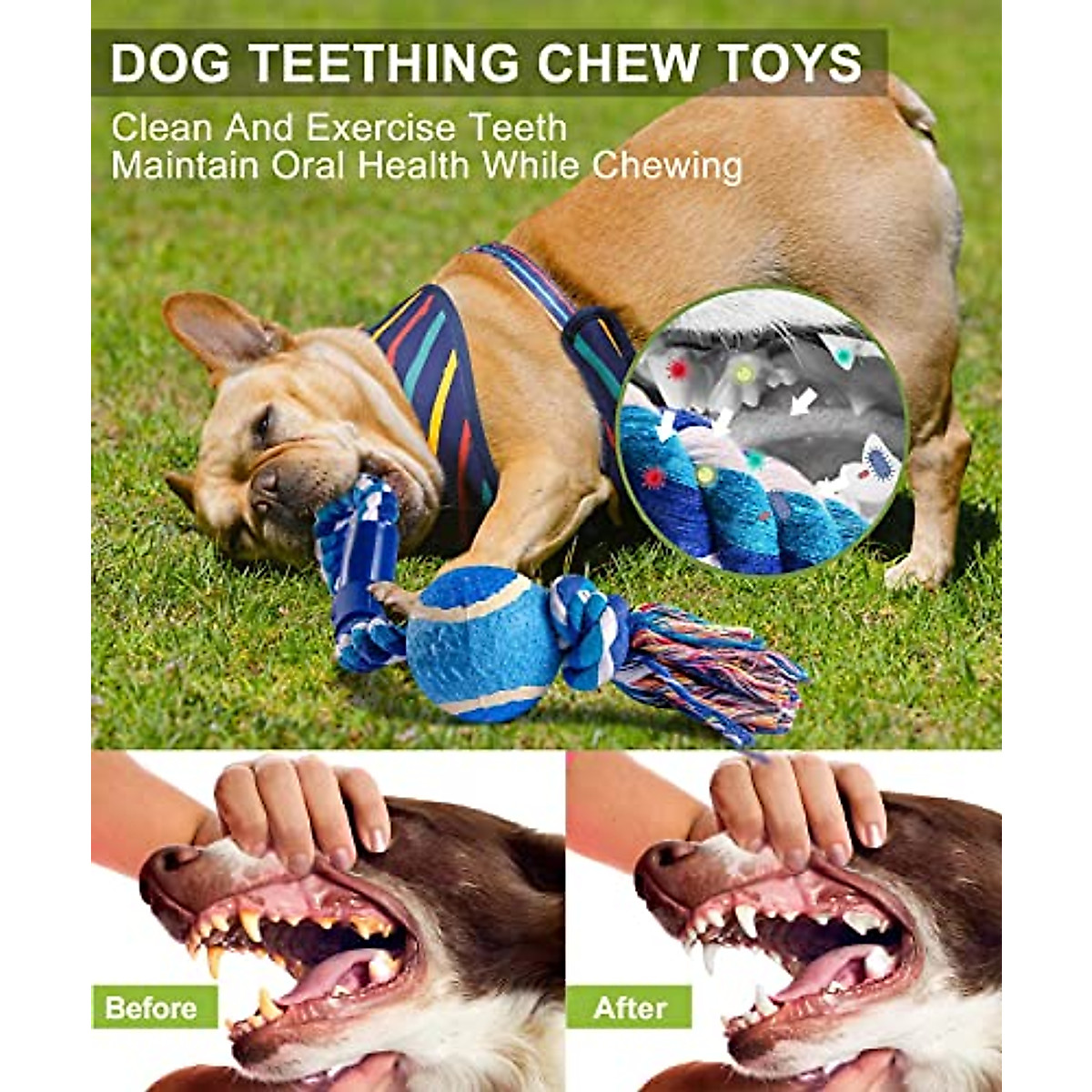 Heibizi Dog Toys for Large Dogs Aggressive Chewers, Valued Durable Dog Rope Toys Pack for Medium Large Breed, Interactive Tug of War Toys for Dogs, Dog Gifts