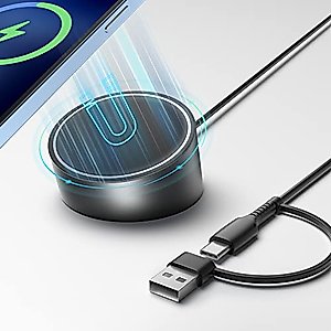 JSAUX Magnetic Wireless Charger Station Compatible with Mag-Safe Charger/iPhone 14/iPhone 14 Pro/iPhone 14 Plus/iPhone 14 Pro Max/iPhone 13/13 Pro/13 Pro Max/13 Mini/iPhone 12, Mag Charger Space Grey
