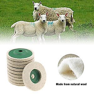 SING F LTD 10Pcs Wool Felt Polishing Wheel, for Angle Grinder Buffing Ceramic Marble Automotive Wood- 97mm