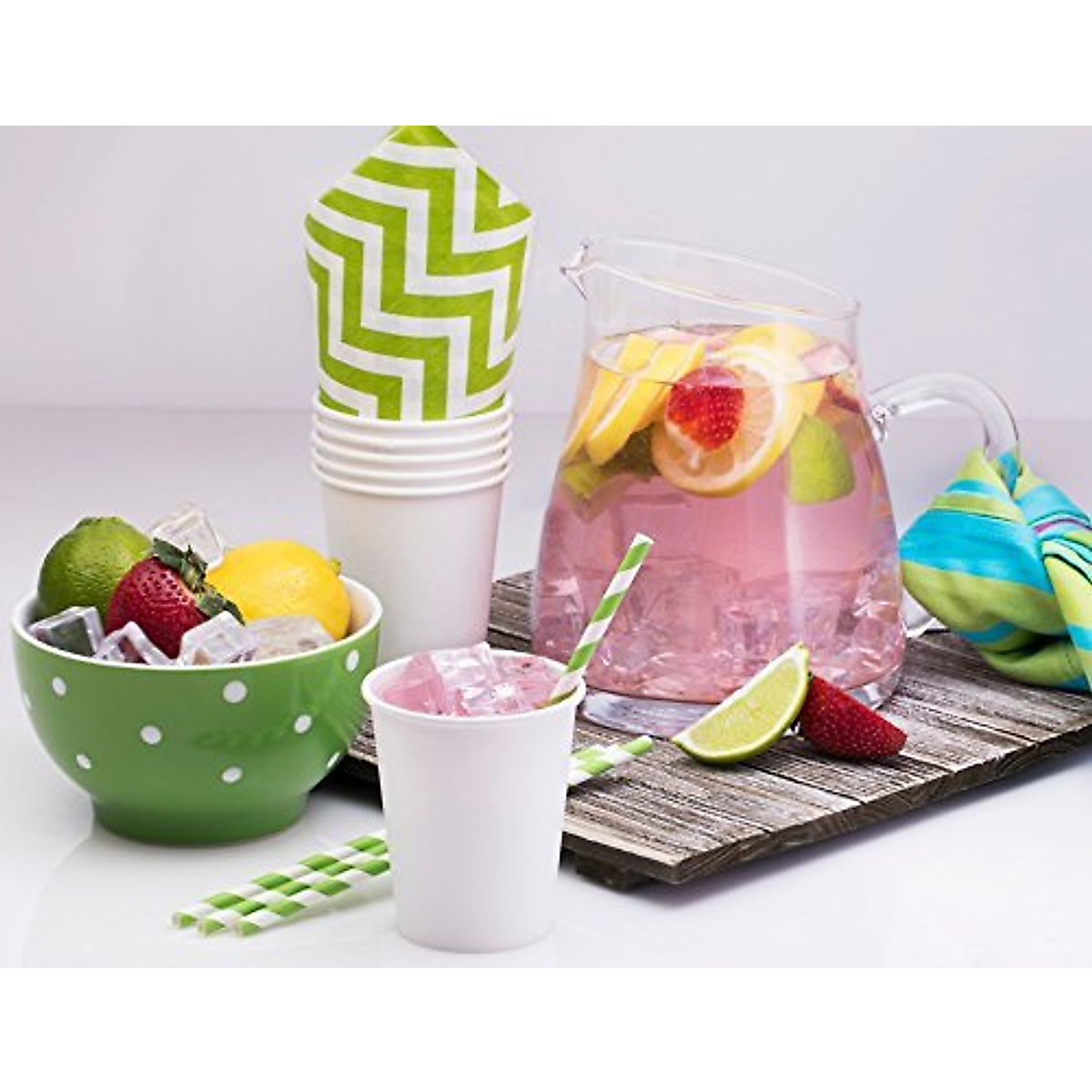 NYHI 200 Pack 12 oz White Paper Disposable Cups Hot Cold Beverage Drinking Cup for Water, Juice Coffee or Tea Ideal for Water Coolers Party or Coffee On the Go