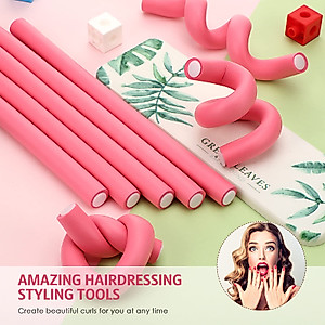 Tigeen Flexible Soft Twist Foam Hair Rollers - 96 Pieces, 9.45 Inch, No Heat, with 2 Rat Tail Combs for Women (Multi Size, Multi Color)
