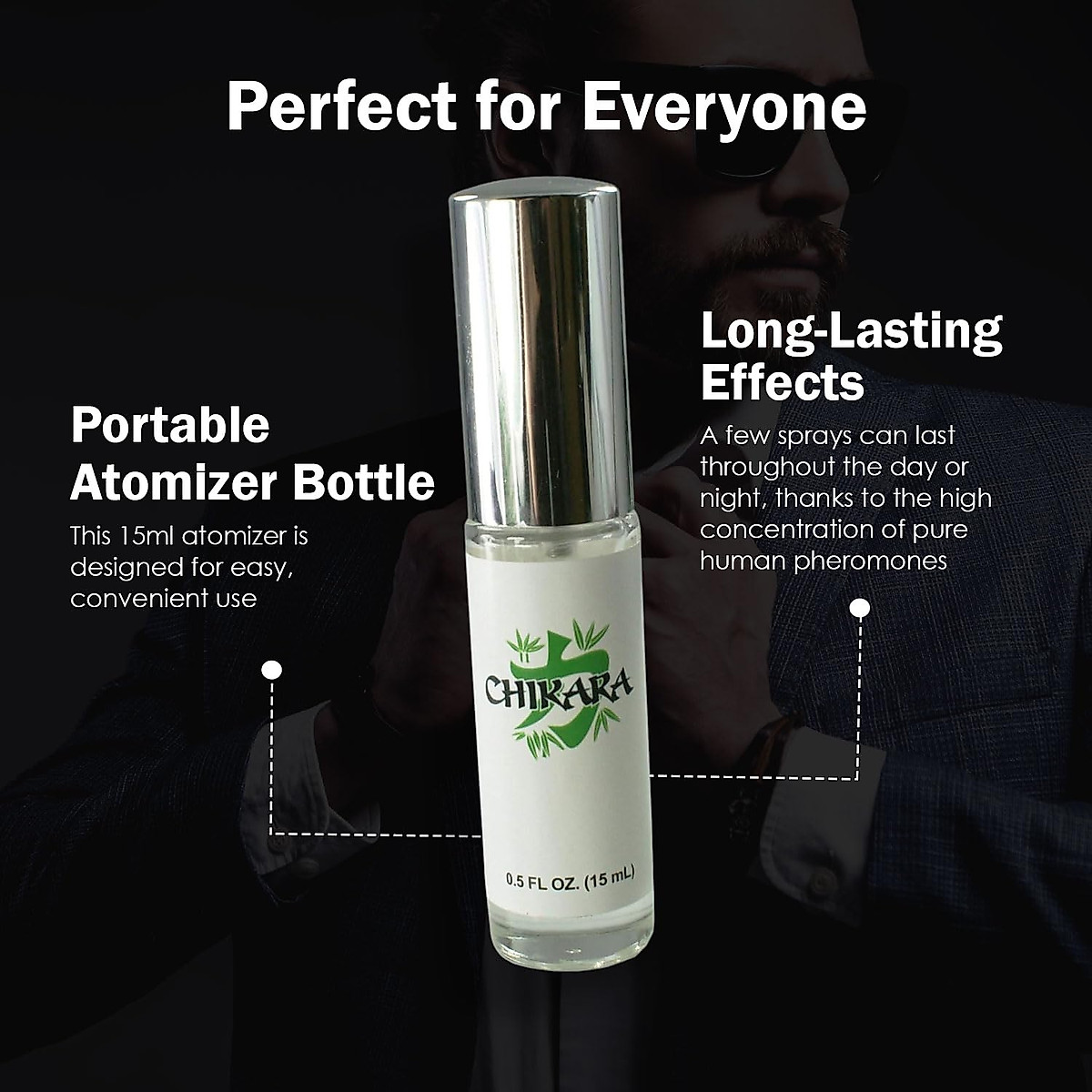 Love Scent Chikara Pheromone Cologne for Men, High Concentration Pheromone Spray, Mens Pheromones Cologne to Attract Women, Long Lasting Cologne Pheromones for Men (15 ML) - 1 Pack