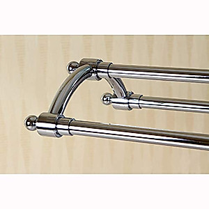 Kingston Brass Chrome Pedestal Round Plate Towel Rack - Silver