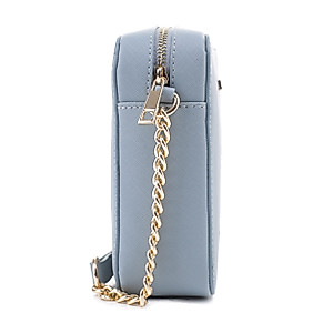 EVVE Women's Saffiano Crossbody Camera Bag Designer Shoulder Purse with Chain and Leather Strap|DBL