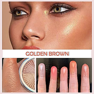 Highlighter Makeup, Highlight Powder Bronze, Bronzer Makeup Matte, iluminadores de maquillaje, Highlighter Palette White Shimmer Blush Bronzer Powder Palette Illuminators 5 Colors