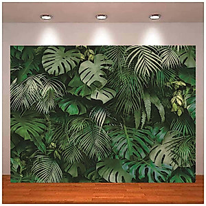 Yongqian Tropical Green Leaves Photography Backdrops Nature Safari Party Decoration Outdoorsy Newborn Baby Shower Backdrop Wedding Bridal Shower Birthday Photo Background Studio Props 7x5ft